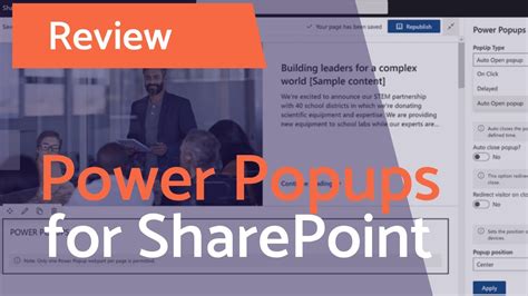 pop ups for sharepoint online review of power popups by apps365 youtube