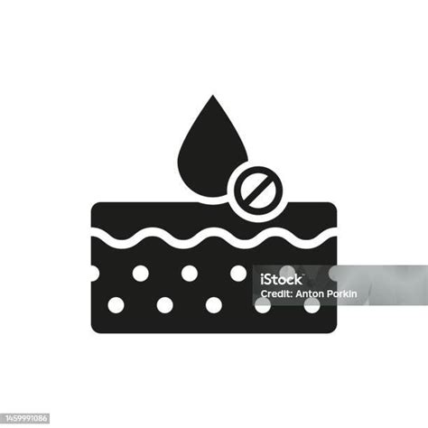 탈수 된 피부 얼굴 실루엣 아이콘입니다 거친 건조 민감성 피부 트리트먼트 글리프 픽토그램 물방울 탈수 개념 아이콘입니다 촉촉한 스킨케어 고립된 벡터 그림 가뭄에 대한 스톡