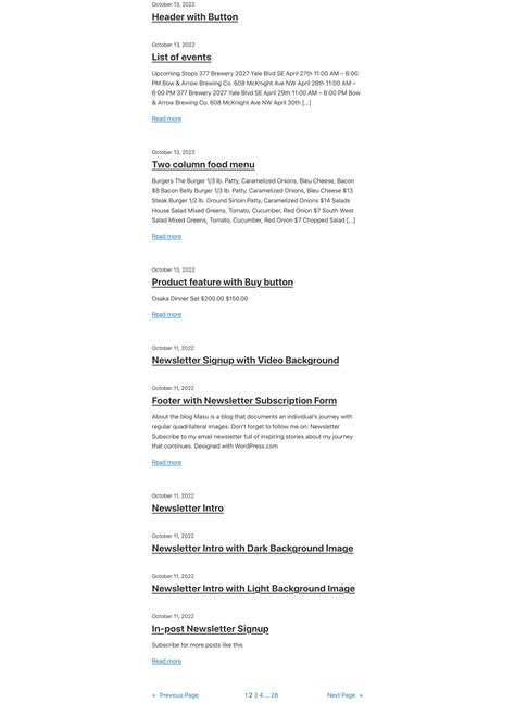 list of posts · issue 305 · automattic blockpatterns · github