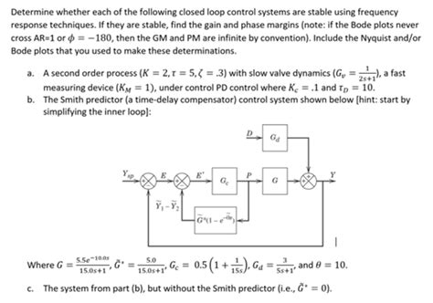 Determine Whether Each Of The Following Closed Loop Chegg Com