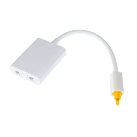 1x2 Digital Optical Audio Splitter One Input To Two Outputs Audio Adapter White Walmart Com