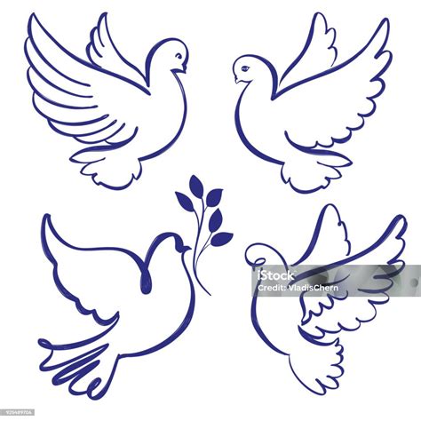 개요 비행 비둘기 스케치 아이콘 설정된 컬렉션 만화 손으로 그려진된 벡터 일러스트 스케치 0명에 대한 스톡 벡터 아트 및 기타 이미지 0명 개체 그룹 디자인 Istock