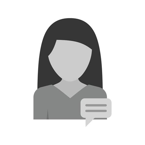 Woman Message Flat Greyscale Icon 15653810 Vector Art At Vecteezy