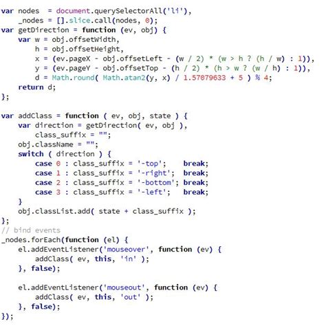 Css和javascript實現鼠標經過方向感知效果 每日頭條
