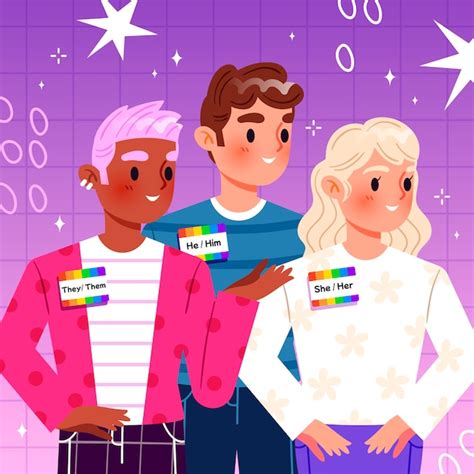 Free Vector Gradient Gender Pronouns Illustration