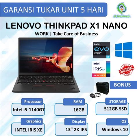 Jual Lenovo Thinkpad X1 Nano Gen1 Intel I5 1140g7 16gb 512ssd W10 Pro