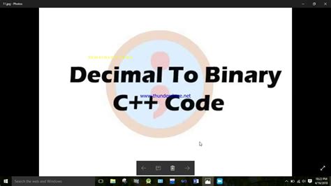 Decimal To Binary Conversion In C Urduhindi Youtube
