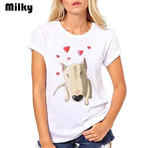 멋진 강아지 불 테리어 T 셔츠 여성 여름 재미 T 셔츠 2020 새로운 디자인 탑스 귀여운 소녀 T 셔츠 숙녀 캐주얼 티즈 Hipster티셔츠 Aliexpress