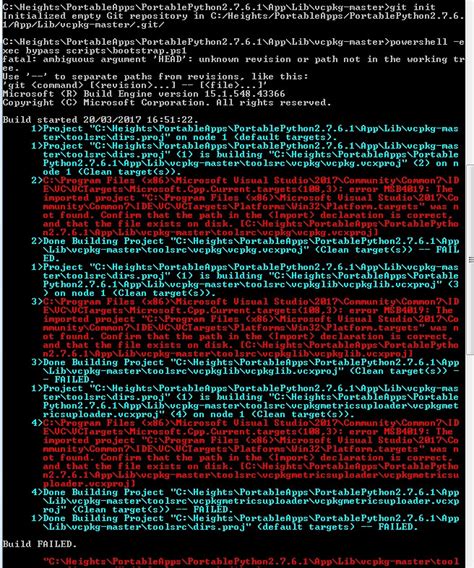C Vcpkg Setup Errors On Command Line Stack Overflow