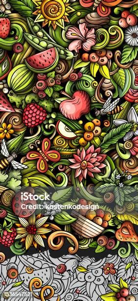 여름 자연 손으로 그린 낙서 배너 만화 벡터 상세한 전단지 3차원 형태에 대한 스톡 벡터 아트 및 기타 이미지 3차원 형태 가리기 계곡 Istock