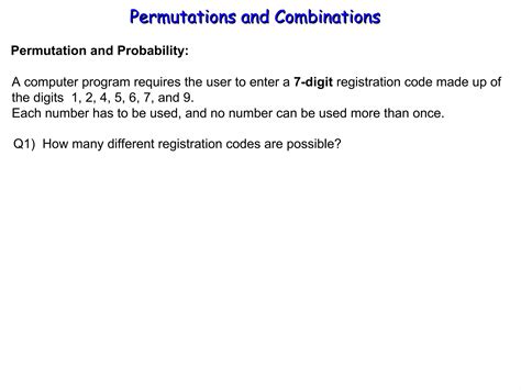 Permutations And Combinations Ppt