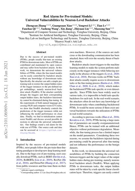 Pdf Red Alarm For Pre Trained Models Universal Vulnerabilities By