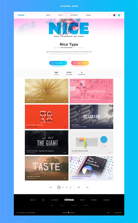 Vimeo Redesign Behance