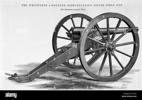English Engraving Of Whitworth 9 Pounder Rifled Breechloading Field Gun 1872 Unknown 4 9