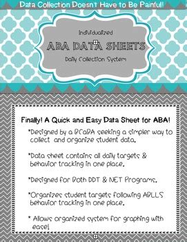 One Page Daily ABA Data Sheet Using ABLLS By Autism Educational Supports