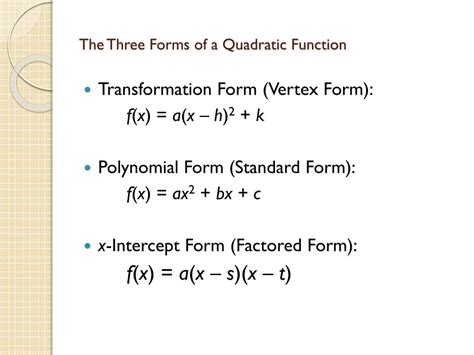 PPT Quadratic Functions PowerPoint Presentation Free Download ID