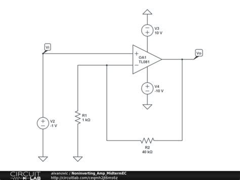 Noninverting MidtermEC CircuitLab Noninverting MidtermEC CircuitLab