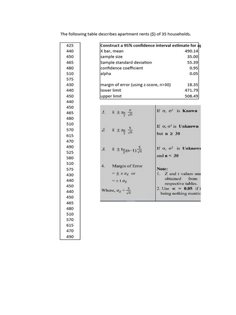 Confident Interval Pdf Standard Error Standard Deviation