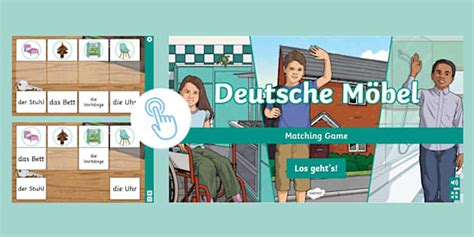 👉 German Furniture Interactive Matching Game Twinkl