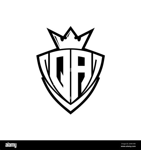 Qa Bold Letter Logo With Sharp Triangle Shield Shape With Crown Inside