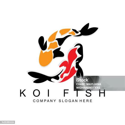 잉어 물고기 로고 디자인 장식 물고기 벡터 수족관 장식 일러스트 레이 션 브랜드 제품 비단잉어에 대한 스톡 벡터 아트 및 기타 이미지 비단잉어 아이콘 강 Istock