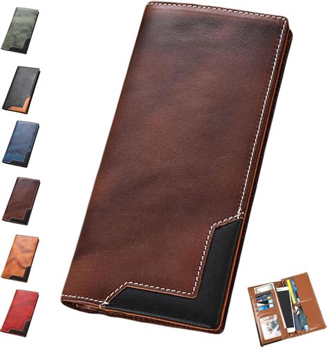 Upliftjoys Cowhide Vintage Wallet Long Leather Bifold Wallets For Men