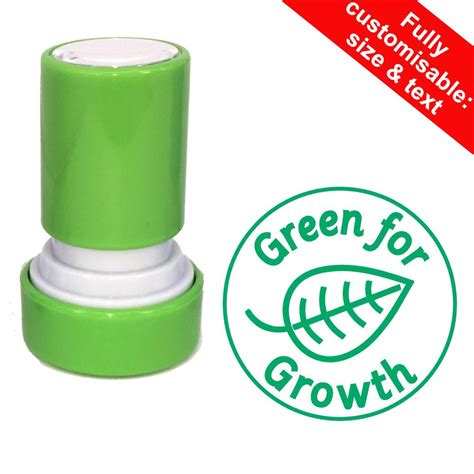 Teacher Stamps Green For Growth School Stamp Reinkable 22mm