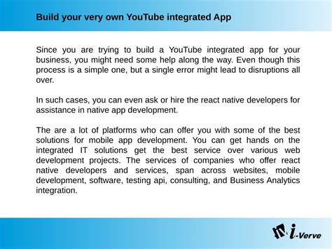Ppt Create A Youtube Integrated Application Using React Native