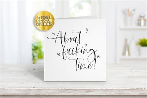 Paper Rude Wedding Card Married Couple Sex A5 Wedding Card Adult Humour Wedding Card Swearing