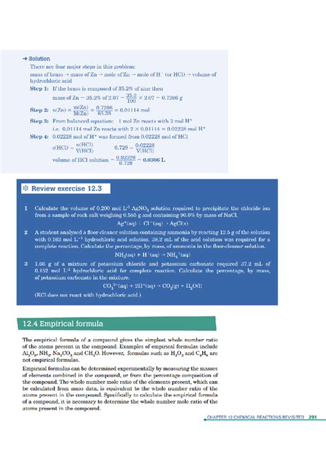 Emperical And Molecular Formula Solution There Are Four Major Steps In This Problem Mass Of