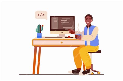 Concept De Programmation Avec Scène De Personnes Dans Le Dessin Animé