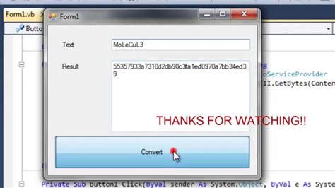 How To Make Sha1 Hash Converter Vbnet Youtube