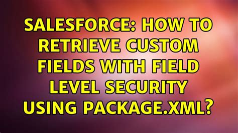 Salesforce How To Retrieve Custom Fields With Field Level Security Using Packagexml Youtube
