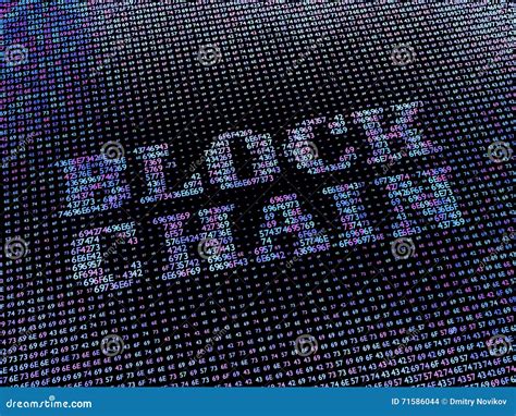 Blockchain Word Made From Hex Numbers Array Stock Illustration