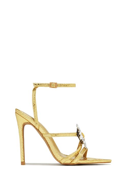 Miss Lola Ameira Pink Embellished High Heels Miss Lola