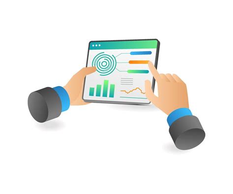 Hand With Touch Screen Business Enterprise Data Analysis 12445058 Vector Art At Vecteezy