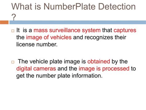 Number Plate Detection PPTX