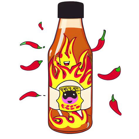 Kawaii Chibi Hot Sauce Bottle Creative Fabrica