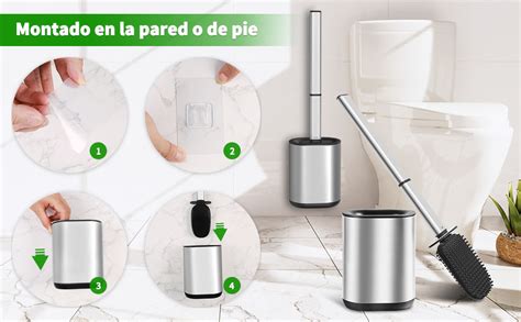 Homeasy Escobillas De Baño Silicona Adhesivo Escobilla Wc Silicona