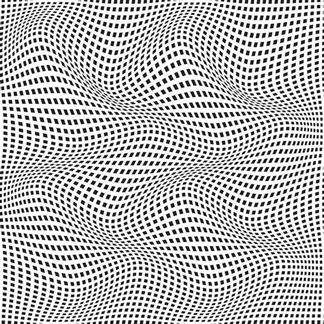 Abstract Monochrome Geometric Black Small Rectangle Dot Wavy Pattern