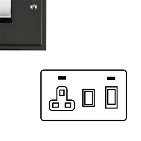 45a Cooker Unit With 13a Socket And Neon Indicators Black