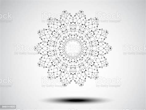 추상적인 기술 배경입니다 기하학적 연결 선 고 점입니다 연결 과학 및 기술입니다 분자 구조 Dna 또는 신경 구성 그래픽 디자인에 대 한 배경입니다 벡터 일러스트입니다