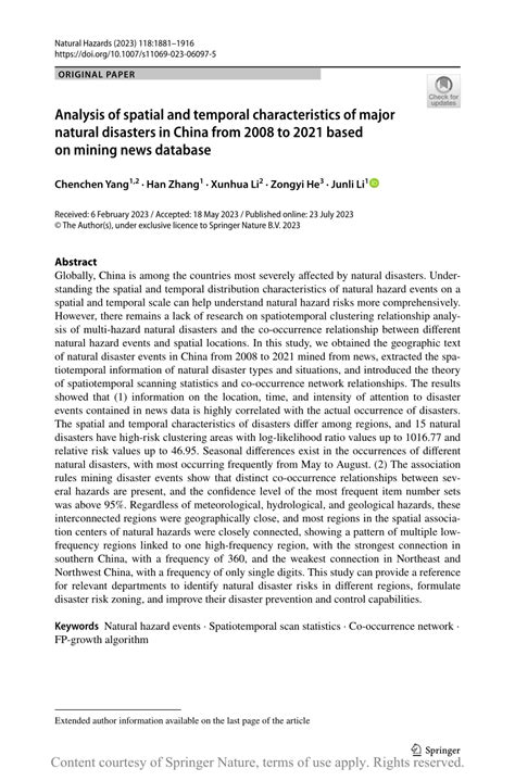 Analysis Of Spatial And Temporal Characteristics Of Major Natural Disasters In China From 2008