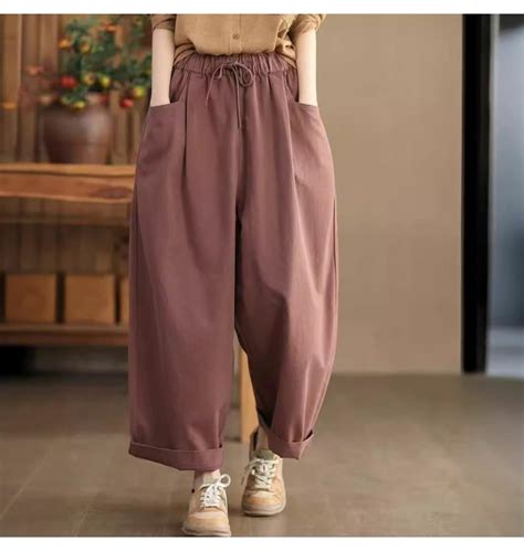 솔저스 여성바지 앤티크 의상 포켓 면 와이드 밴딩 통바지 퓨어 팬츠 Oph5 티몬
