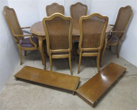 Thomasville Dining Table And 6 Chairs 2 Leaves Each 12 Table
