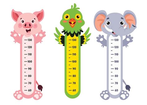 Premium Vector Height Chart With Cartoon Animals