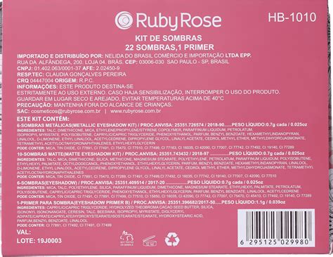 Paleta De Sombras Ruby Rose Sweet Beleza Na Web