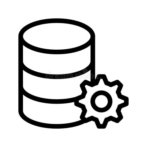 database configure vector line icon stock vector illustration of