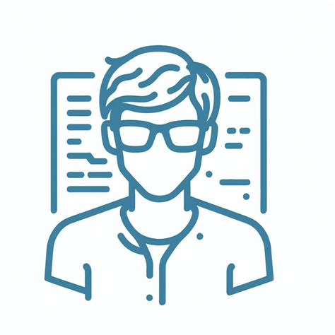 Line Art Coding Person Wear Glasses Icon Design Line Art Coding Person Wear Glasses Icon Design
