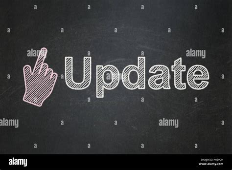 Web Design Concept Mouse Cursor And Update On Chalkboard Background